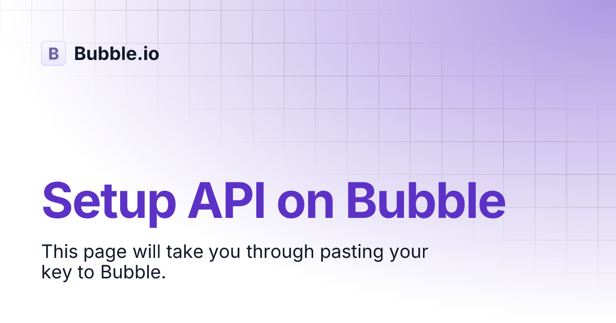 Setup API on Bubble | Bubble.io