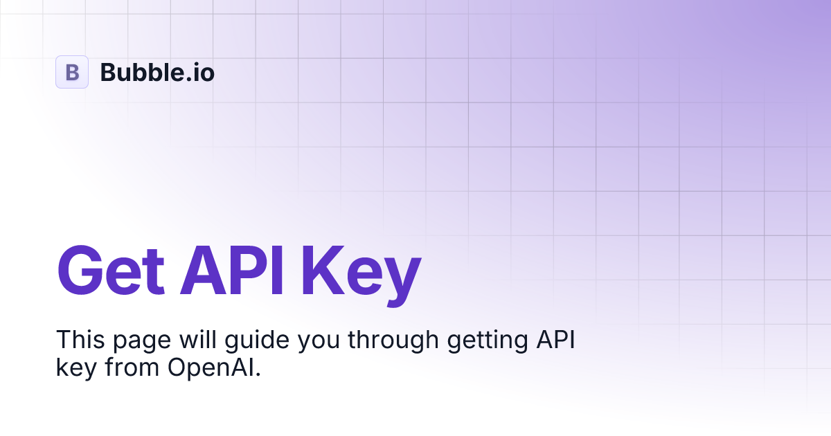Get API Key | Bubble.io